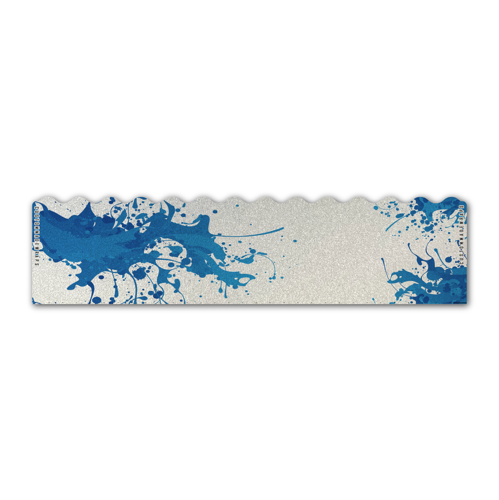 Wave Edge - Splash Blue on Retro-Reflective White - CustomMadeWraps.com